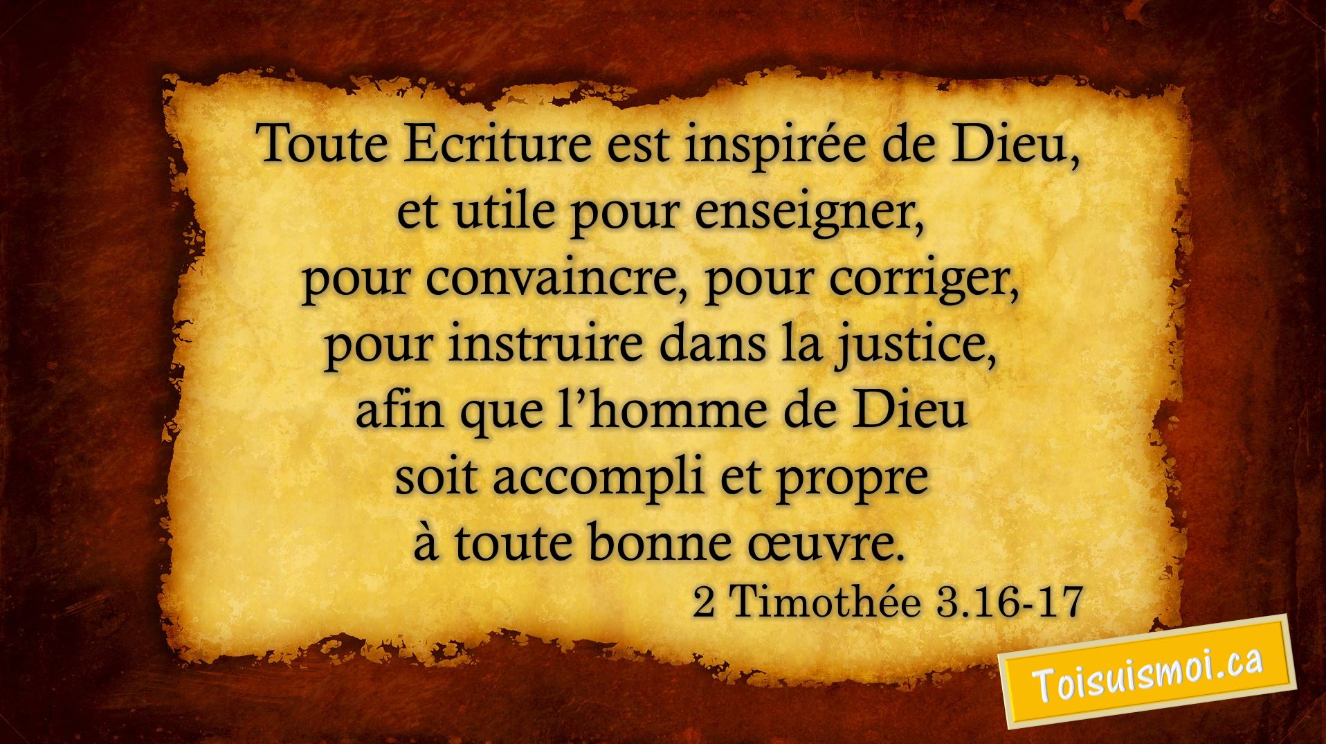 La Bible est la Parole de Dieu – Toi suis moi