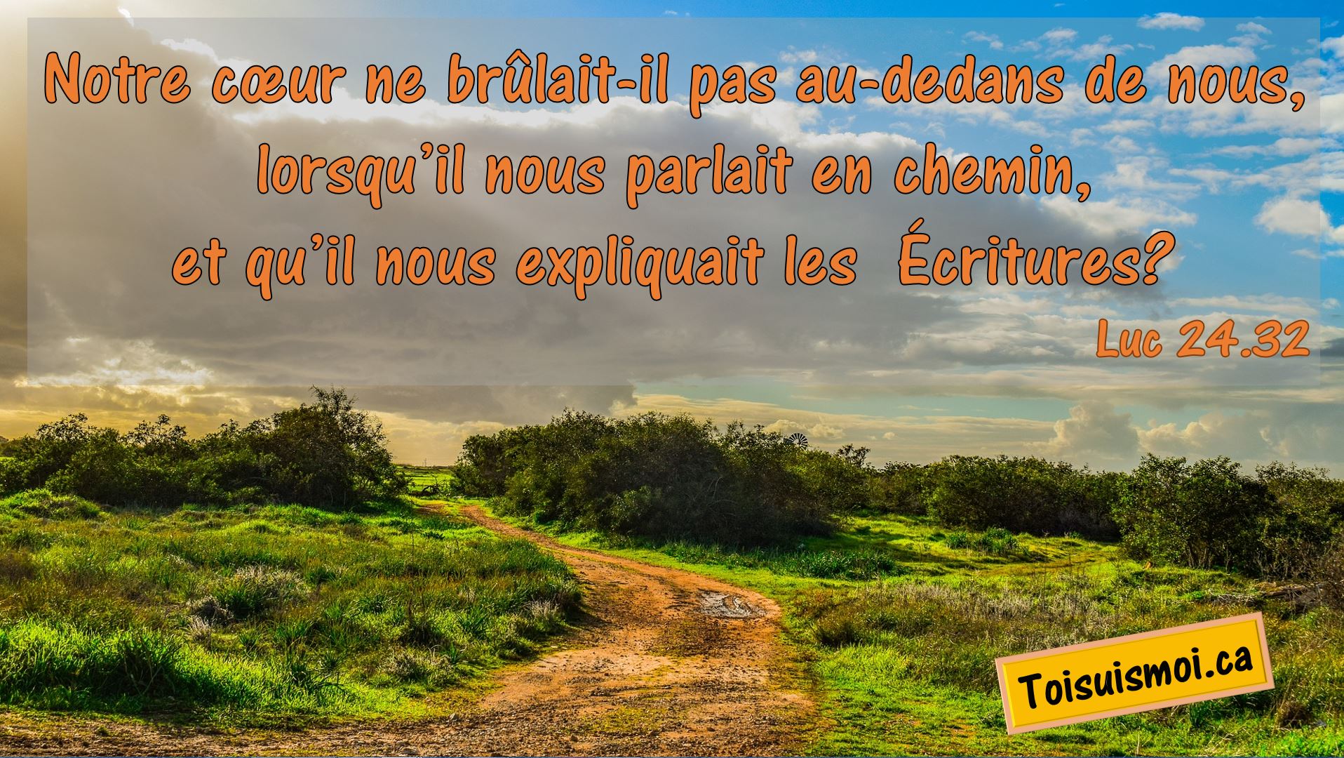 La leçon du chemin d’Emmaüs (Luc 24.32) – Toi suis moi